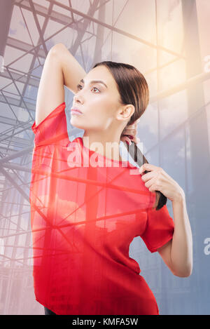 Image of concentrated amazing beautiful young pretty fitness woman ...