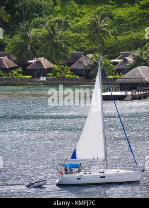 yacht sailing in / off Moorea, French Polynesia Stock Photo - Alamy