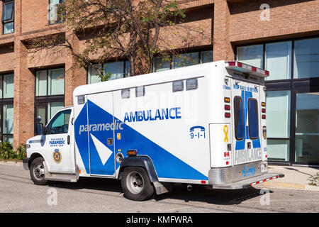 Toronto Paramedic Services Ambulance parked in downtown Toronto while ...