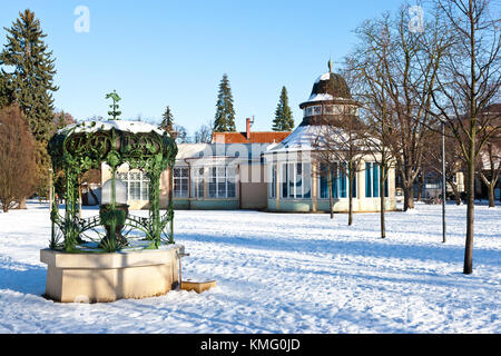 Eliščin pramen a lázeňská promenáda, spa town Podebrady, Central Stock ...
