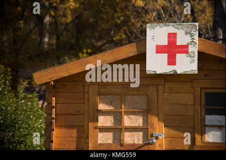 First aid hut, Cazals, France Stock Photo - Alamy