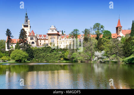 renaisaance castle and famous gardens Pruhonice near Prague, Central ...
