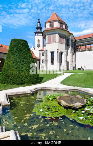 Telc castle park in the historic old town of Telc, Unesco World ...