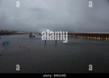 Scotland, Ayrshire, Prestwick. The former open air swimming pool which ...
