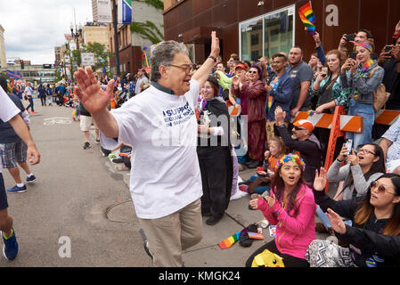 MINNEAPOLIS, MN JUNE 25: Minnesota's US Senator Al Franken walks in the ...