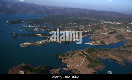 Nanyang. 10th Dec, 2017. Aerial photo taken on Dec. 10, 2017 shows the ...