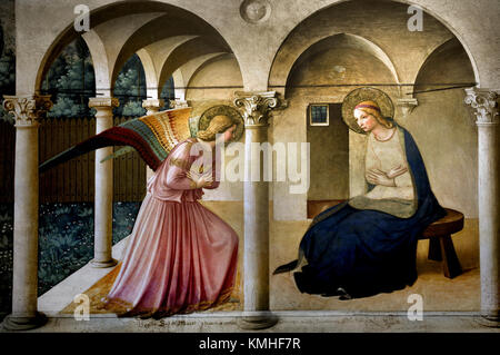 CHRISTIAN - Annunciation The San Marco fresco (Florence) by Fra Angelico Stock Photo - Alamy