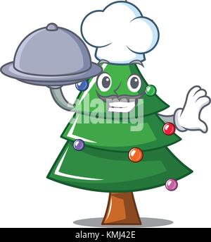Happy Chef christmas star cartoon character with white hat Stock Vector ...