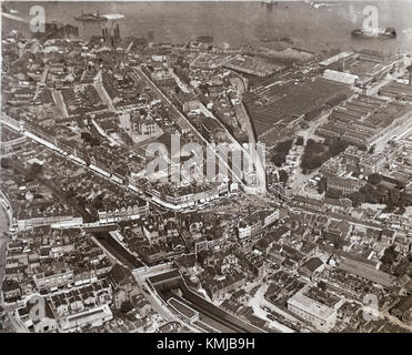 An aerial view of Woolwich in 1921, showcasing Powis Street and the ...