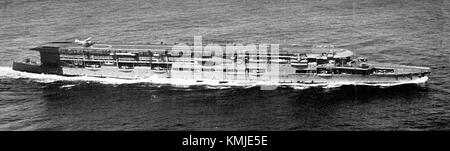 Royal Naval Aircraft carrier, HMS Triumph in dock, Hong Kong 1953 ...