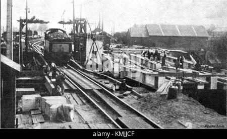 Trowse old swing bridge, during removal (Railway Magazine, 100, October ...