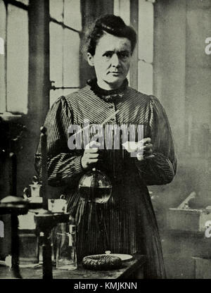 This portrait of Marie Curie, renowned scientist and Nobel laureate ...