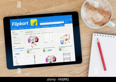 Flipkart app on a device screen with a yellow logo and details about ...