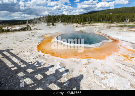 Shadows at Crested Pool, Upper Geyser Basin Stock Photo - Alamy