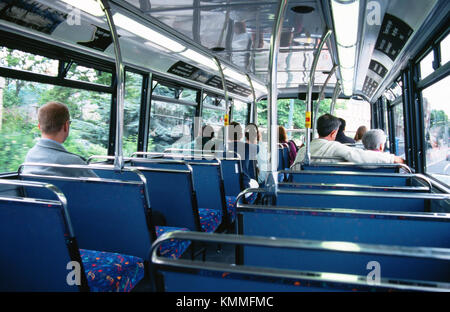 Inside Dublin bus Stock Photo - Alamy