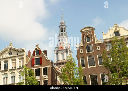 Holland. Amsterdam. Canal and the Tower of the South Church (Zuiderkerk ...