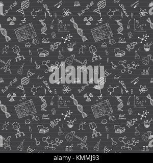 Physics and sciense seamless pattern with sketch elements Hand Drawn ...