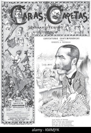 The cover of the 1891 issue of 'Caras y Caretas,' a prominent Argentine ...