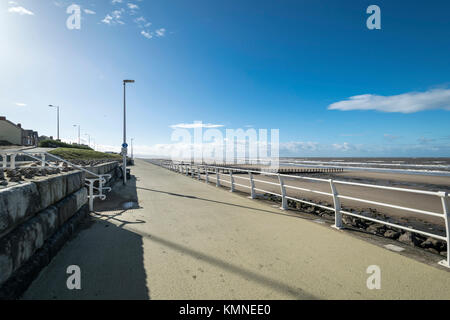 Splash Point beach at East of Rhyl on the North Wales coast looking ...