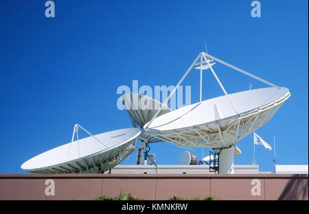 Satellite dish pointing skywards Stock Photo - Alamy