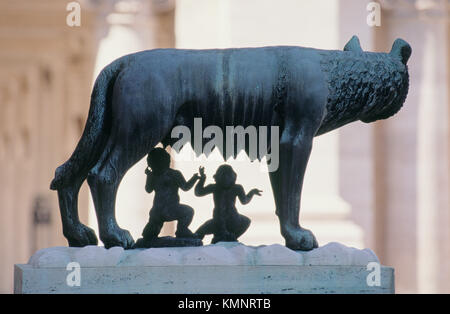 Statue of the She-Wolf Nursing Romulus and Remus in the Piazza del ...