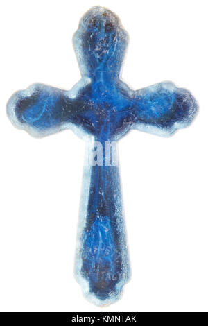 Crucifix cross isolated on blue sky background Stock Photo - Alamy