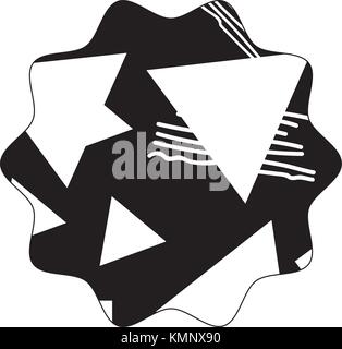 contour star with memphis geometric figure background Stock Vector ...