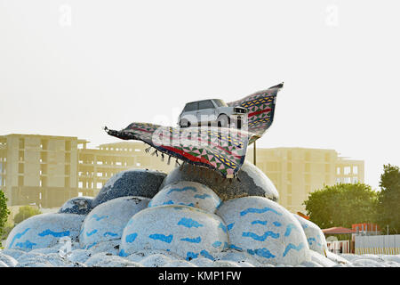 Roundabout sculpture in Al Shati district of Jeddah city, Saudi Arabia ...