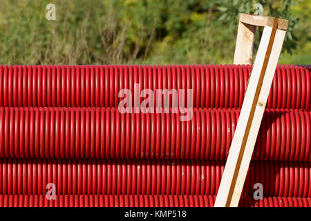 plastic tube used in construction for dumping debris mounted on a ...