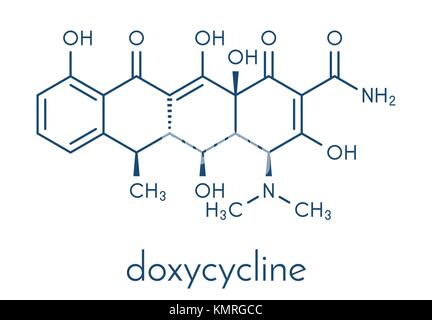 Doxycycline antibiotic drug (tetracycline class), chemical structure ...