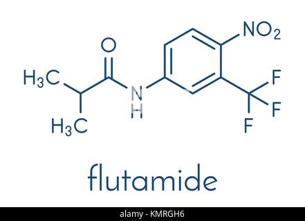 Flutamide prostate cancer drug (anti-androgen), chemical structure ...