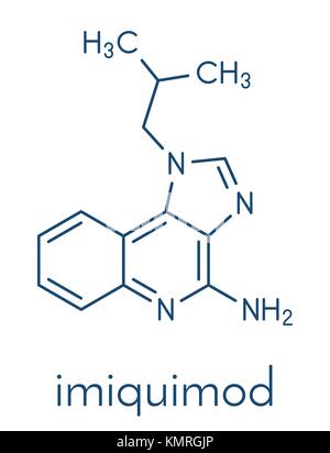 Imiquimod topical skin cancer drug molecule. Skeletal formula Stock ...