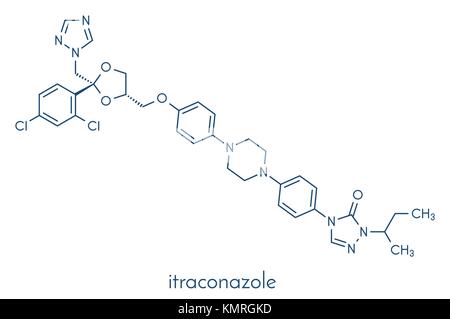 Itraconazole antifungal drug (triazole class), chemical structure Stock ...