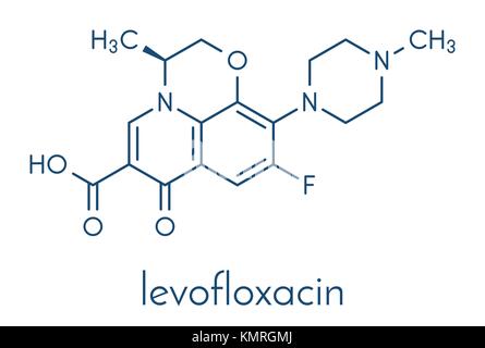 Levofloxacin antibiotic chemical formula and composition, concept ...