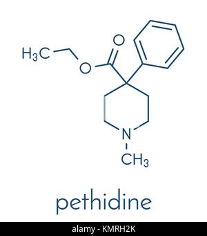 Pethidine molecular structure. Pethidine skeletal chemical formula ...