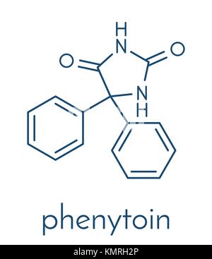 Phenytoin epilepsy drug molecule. Skeletal formula Stock Vector Image ...