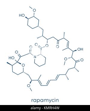 Rapamycin (sirolimus) immunosuppressive drug molecule. Used to Stock ...