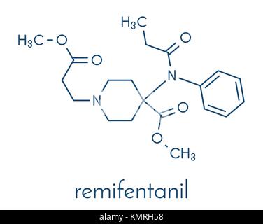 Remifentanil anaesthetic and analgesic drug molecule. Skeletal formula ...