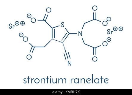 Strontium ranelate osteoporosis drug molecule. Skeletal formula Stock ...