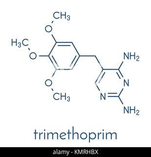 Skeletal formula of Trimethoprim. Drug chemical molecule Stock Vector ...