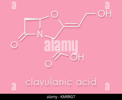 Clavulanic acid beta-lactamase blocker drug molecule. Often combined ...