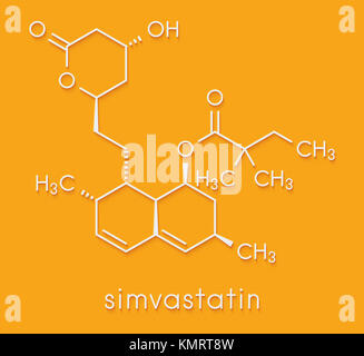 Simvastatin cholesterol lowering drug (statin class) molecule. Stylized ...