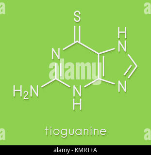 Tioguanine leukemia and ulcerative colitis drug molecule. Stylized ...
