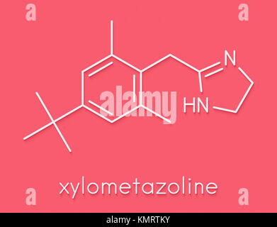 Xylometazoline nasal decongestant molecule. Often used in nose spray ...