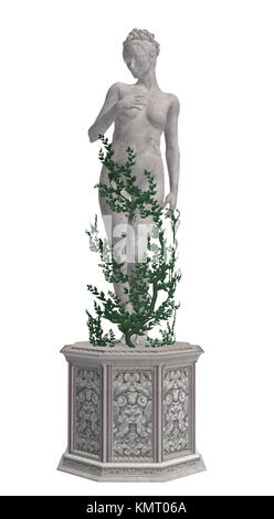 Grey Statue With Vines Stock Photo - Alamy