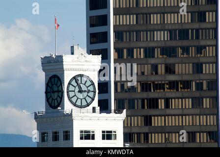 Clock Tower, Vancouver Block building, Granville Street, downtown ...
