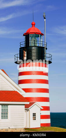 West Quoddy Head Lighthouse, Quoddy Head State Park, Lubec, Maine, USA ...