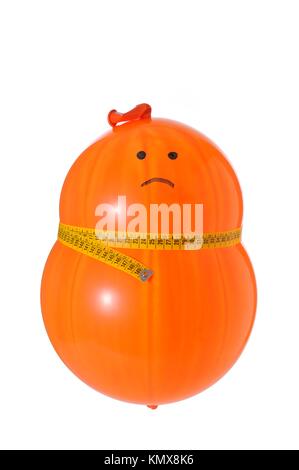 obese balloon dieting on white background Stock Photo - Alamy
