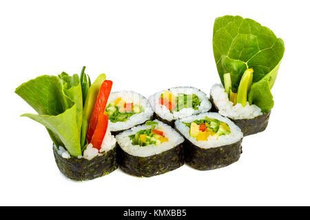 Japanese Cuisine - Sushi (Yasai Roll) on a white background Stock Photo ...