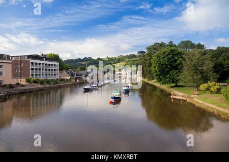 River Dart and Vire Island from Steamer Quay, Totnes, Devon, England ...